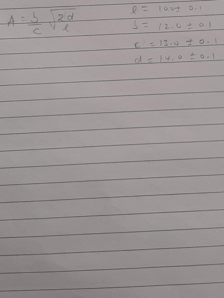 Solved Determine A's relative uncertainty or % uncertainty | Chegg.com