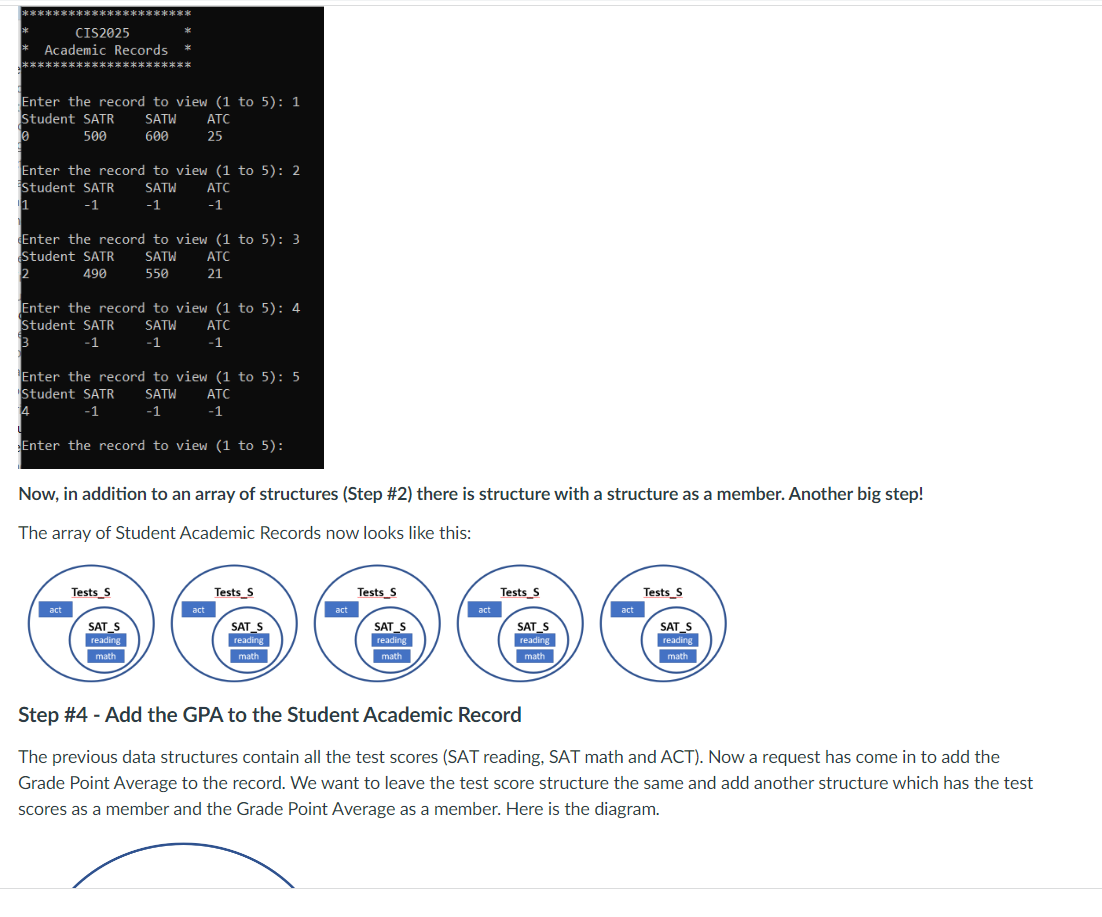 Solved The lab uses structures to manipulate and view sets | Chegg.com