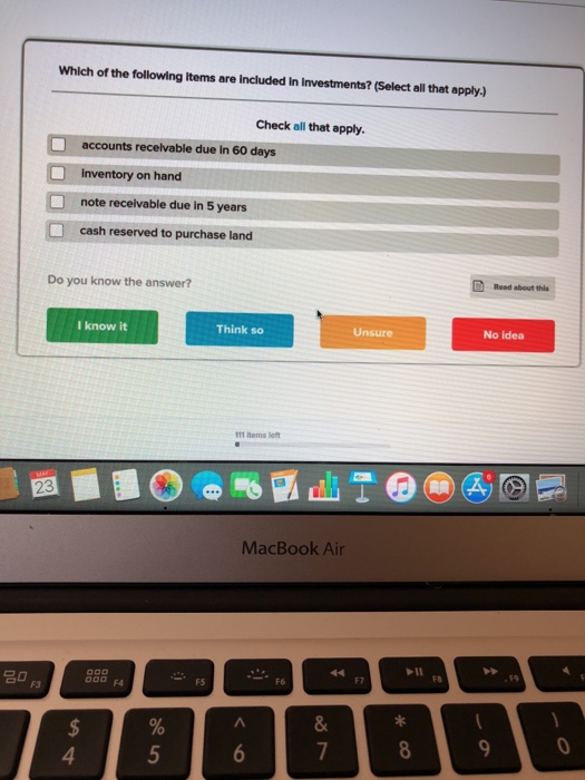 Solved Which of the following Items are included in | Chegg.com