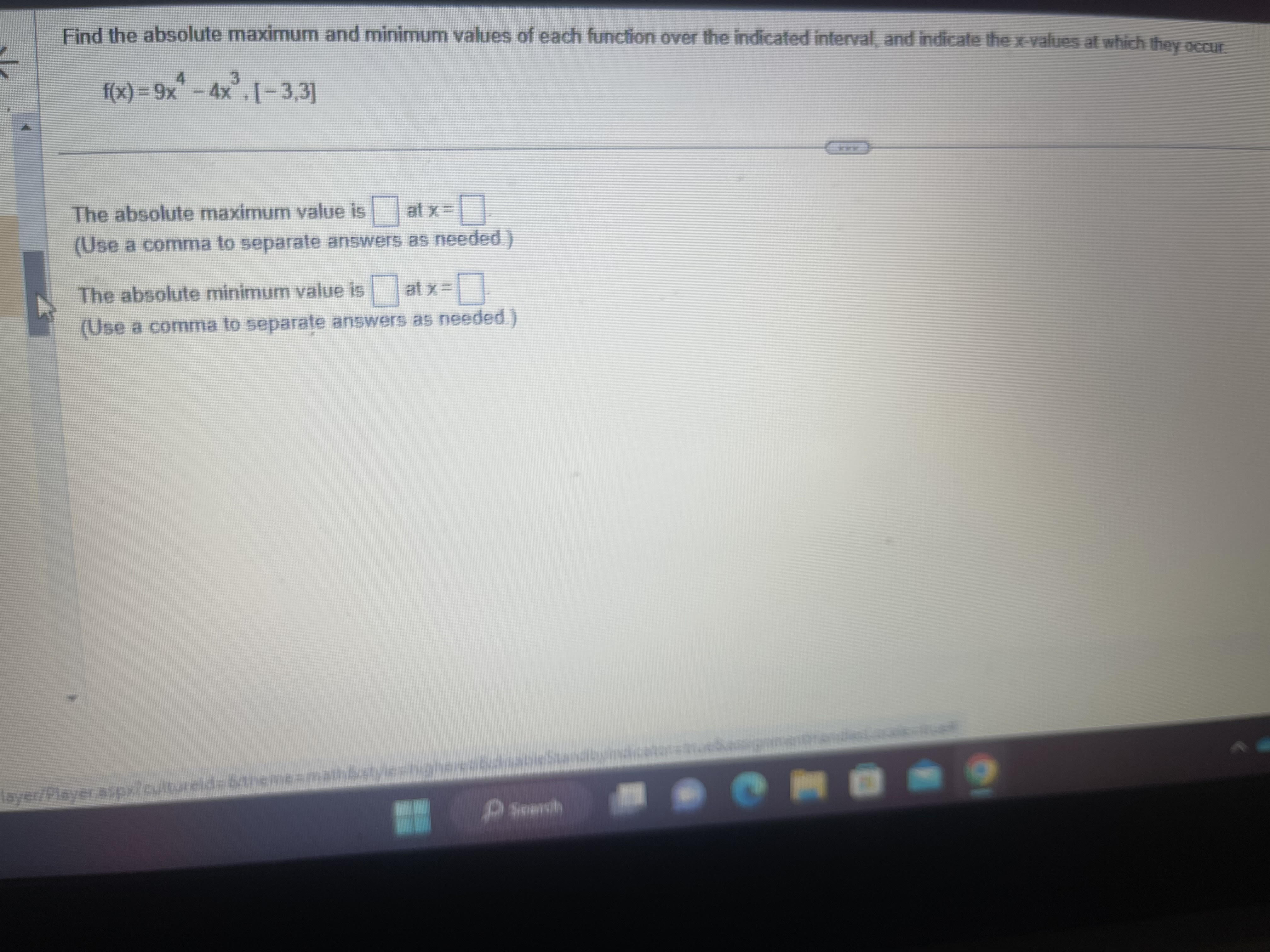 Solved Find The Absolute Maximum And Minimum Values Of Each