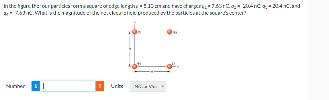 Solved In the figure the four particles form a square of | Chegg.com