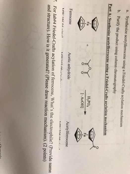 Solved a. Synthesize acetylferrocene using a Friedel-Crafts | Chegg.com