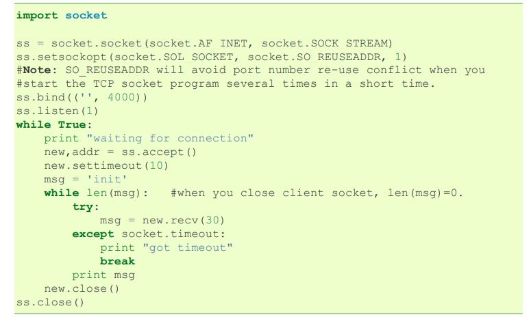 Write a Python TCP server program that will accept an | Chegg.com