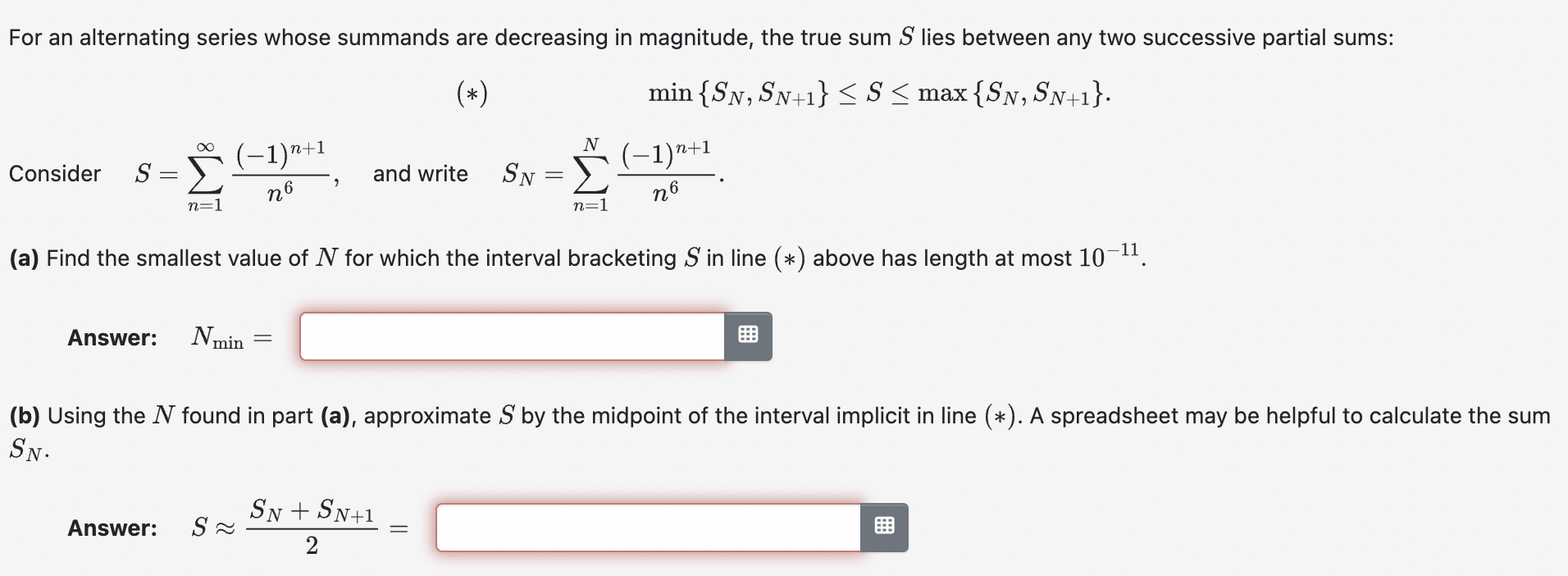Solved For an alternating series whose summands are | Chegg.com