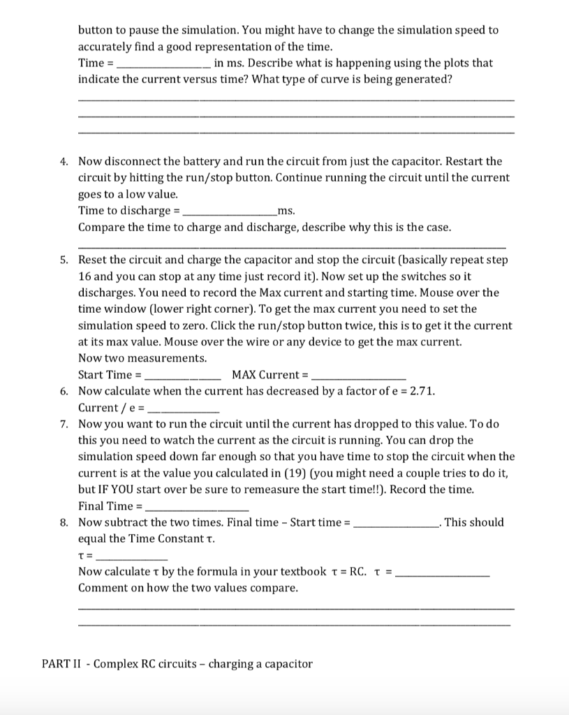 Solved Name: Date: Resistor Capacitor (RC) circuit Lab – | Chegg.com