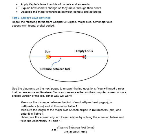 Solved - Apply Kepler's laws to orbits of comets and | Chegg.com