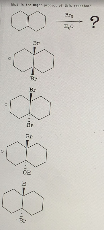 Solved What is the major product of this reaction? Br2 ? но | Chegg.com