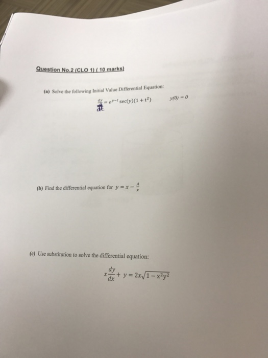 Solved Question No2clo 1 10 Marks A Solve The 4268