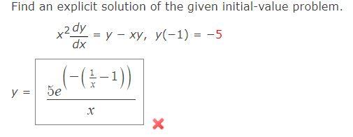 Solved Find an explicit solution of the given initial-value | Chegg.com