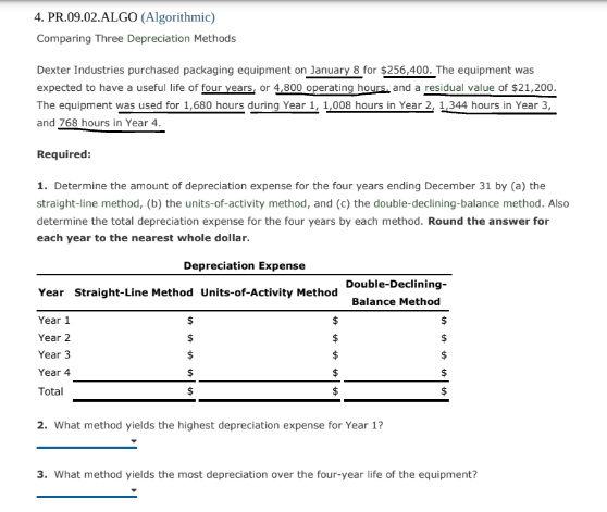 Solved 4. PR.09.02.ALGO (Algorithmic) Comparing Three | Chegg.com