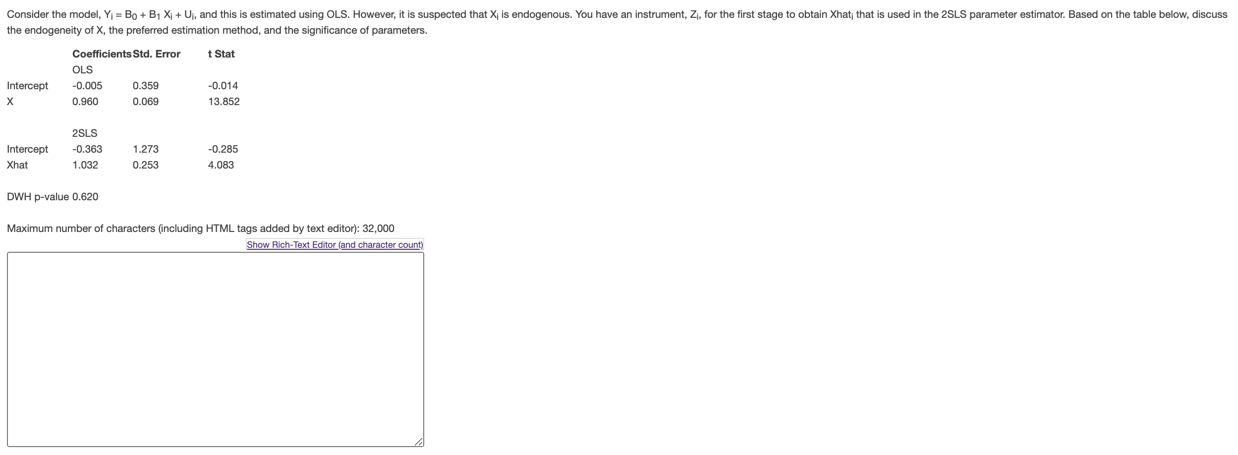 Consider the model, Y; = Bo + B1 Xi + Uj, and this is | Chegg.com