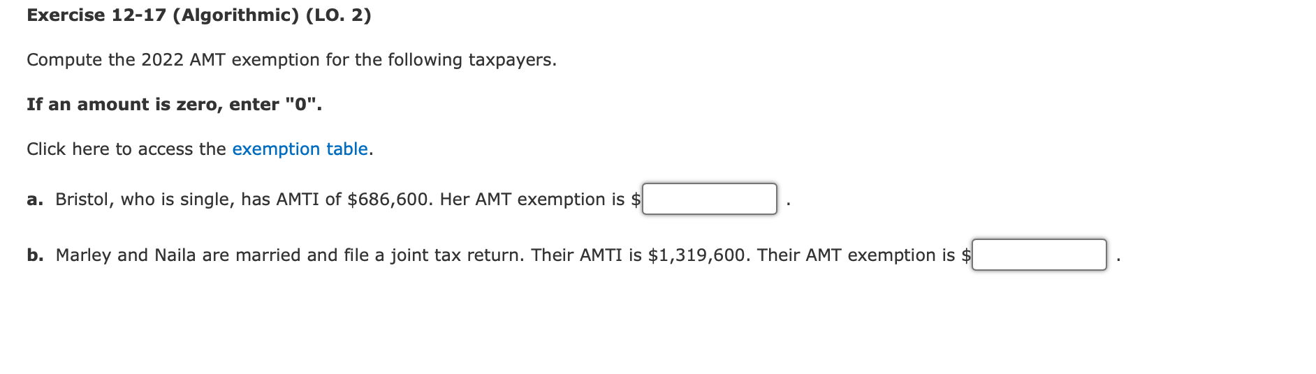 Solved Exercise 12-17 (Algorithmic) (LO. 2) Compute the 2022 | Chegg.com