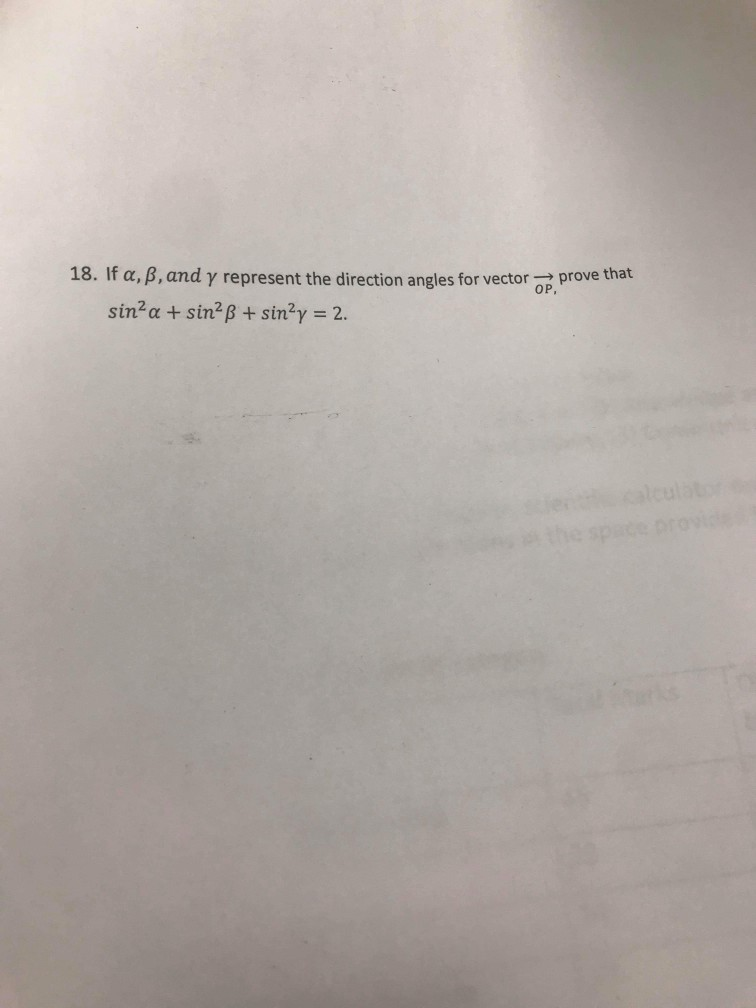 Solved prove 18. If a, b, and y represent the direction | Chegg.com