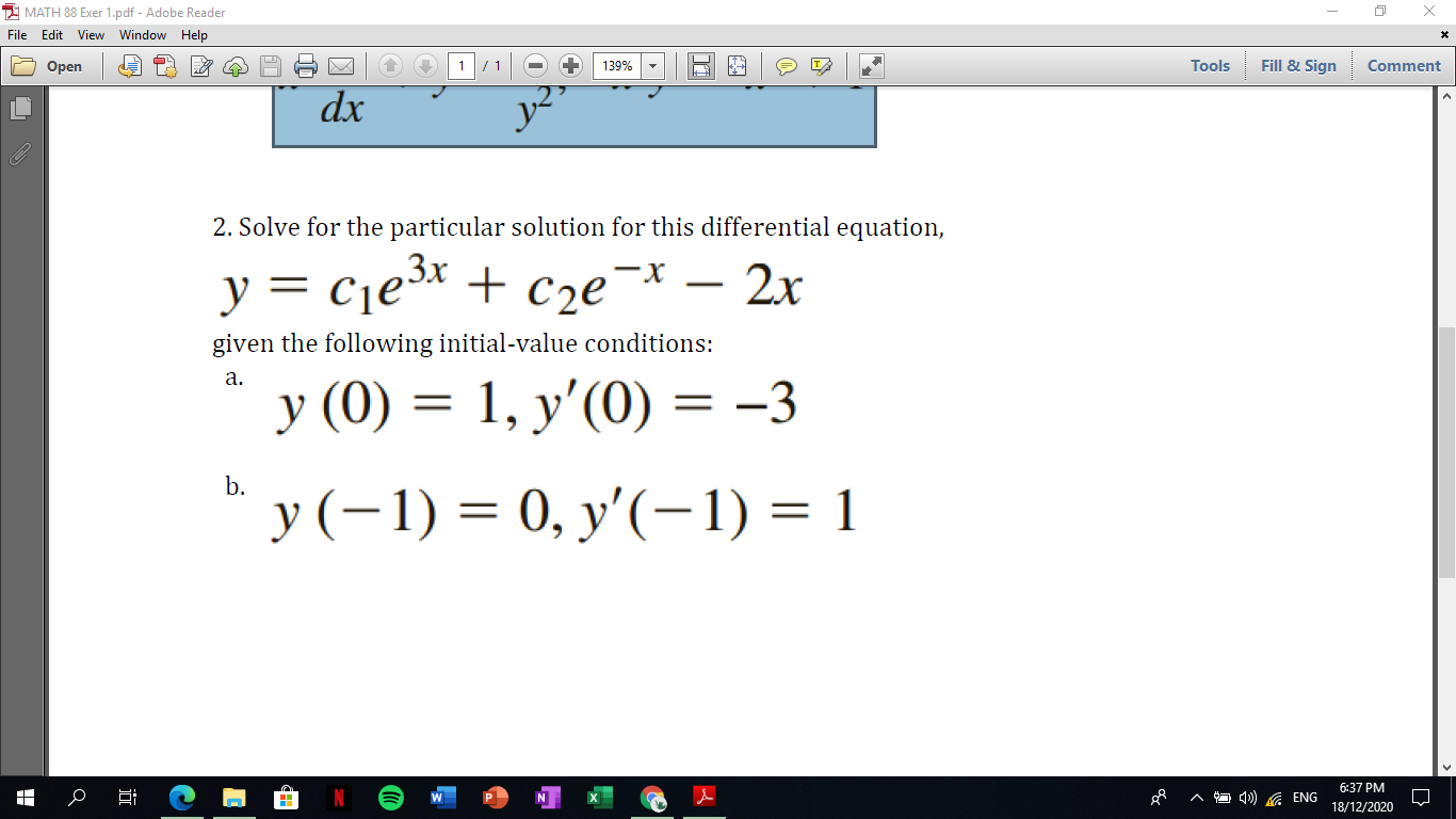 Solved MATH 88 Exer 1.pdf - Adobe Reader File Edit View | Chegg.com