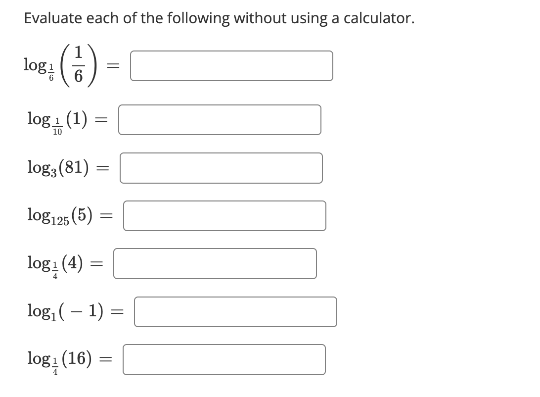 Solved Evaluate each of the following without using a | Chegg.com