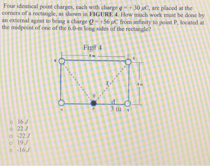 Solved Four identical point charges, each with charge q +30 | Chegg.com