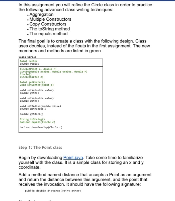 Solved In this assignment you will refine the Circle class | Chegg.com