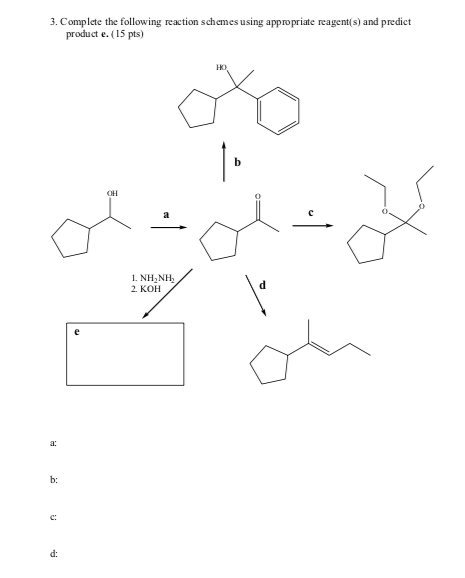 Solved 3. Complete the following reaction schemes using | Chegg.com