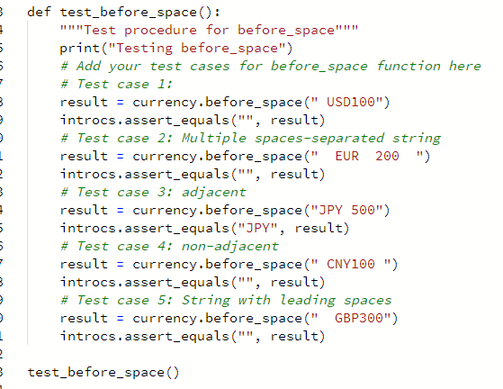 11. Implement the Function before_space Implement the | Chegg.com