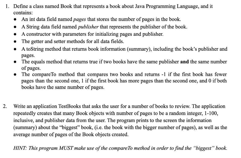 Solved . 1. Define a class named Book that represents a book | Chegg.com