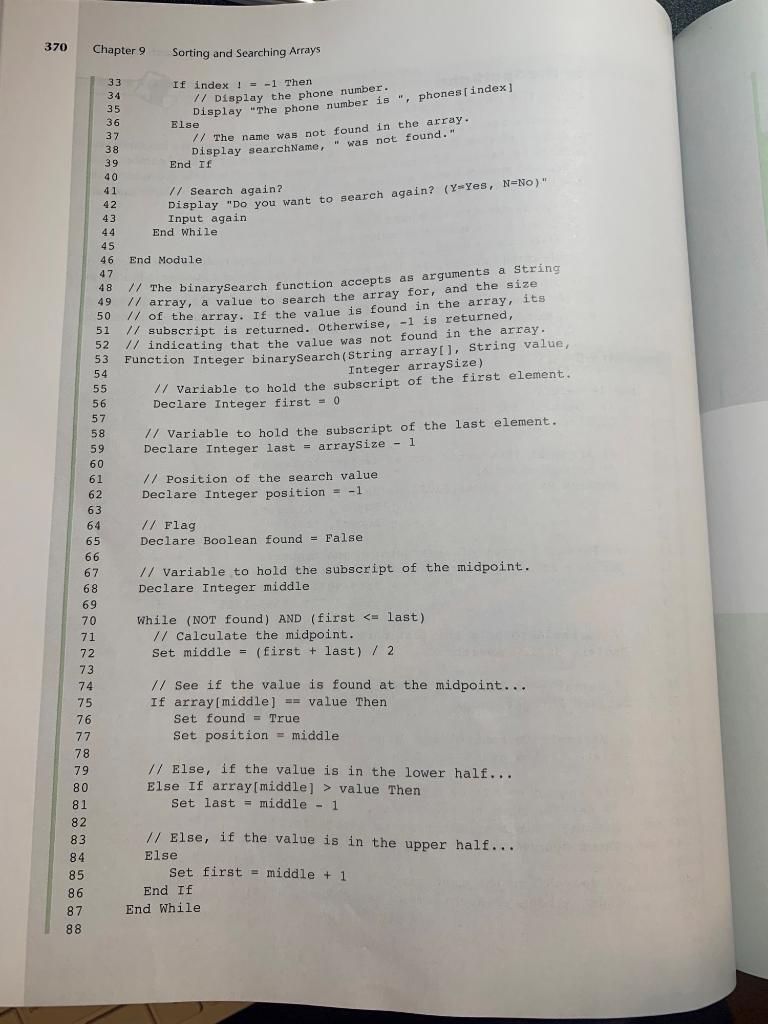 Solved 9.4 The Binary Search Algorithm 369 In the Spotlight: | Chegg.com