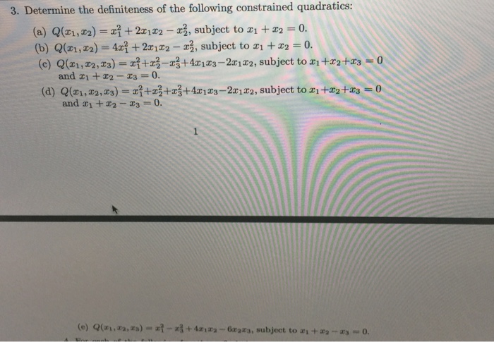 Solved 3. Determine the definiteness of the following | Chegg.com