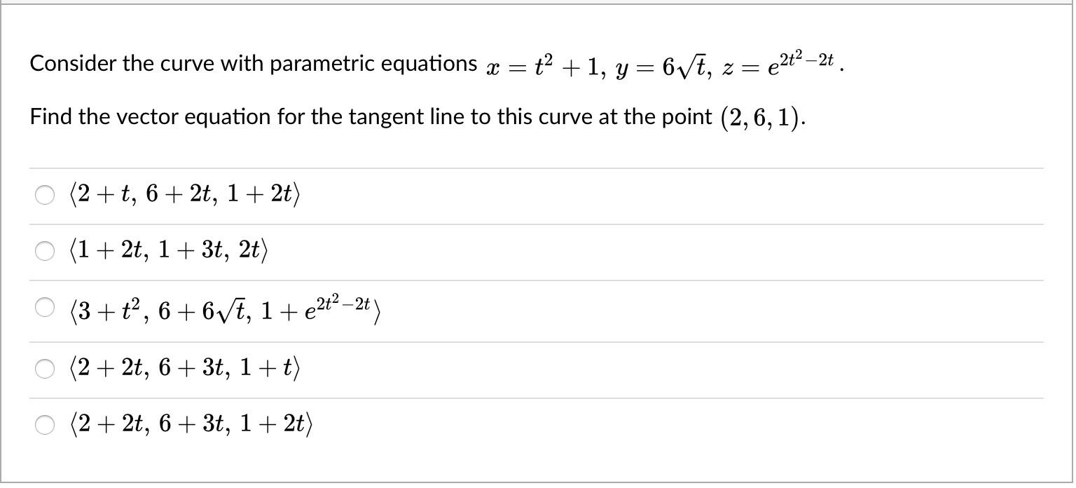 Solved Consider the curve with parametric equations x = t2 + | Chegg.com