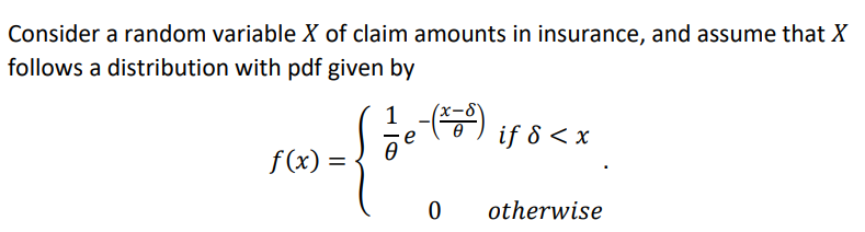 Solved Consider a random variable X of claim amounts in | Chegg.com