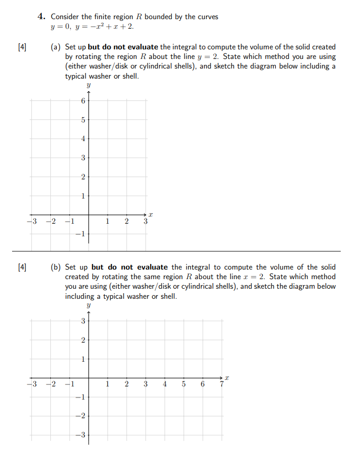 Solved 4. Consider the finite region R bounded by the curves | Chegg.com