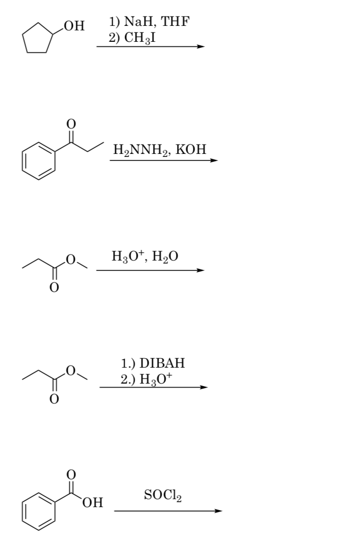 Solved Jam LOH 1) NaH, THF 2) CH I H,NNH, KOH of you, wenn | Chegg.com