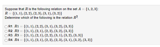 Solved Suppose that R is the following relation on the set | Chegg.com