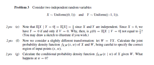 Solved Problem 3 Consider Two Independent Random Variables X