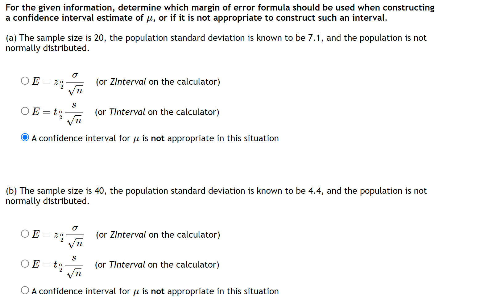 Solved For the given information, determine which margin of | Chegg.com