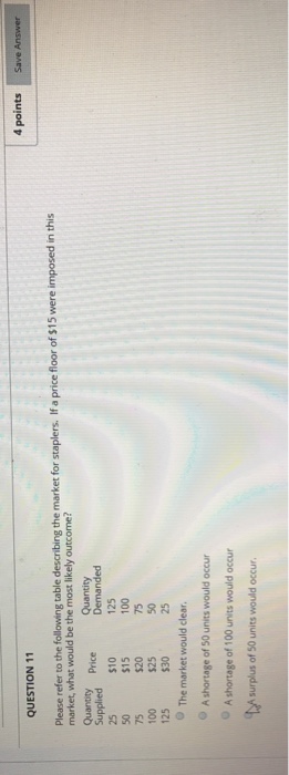 Solved QUESTION 11 4 points Save Answer Pleae refer to the | Chegg.com