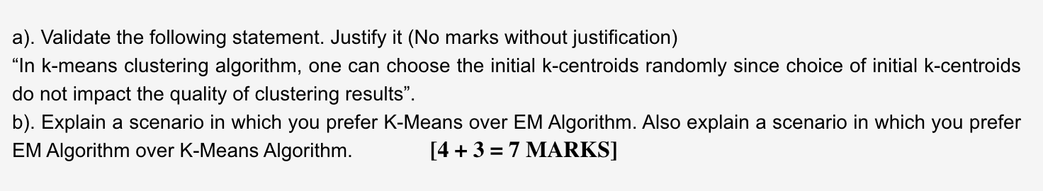 Solved a). Validate the following statement. Justify it (No | Chegg.com