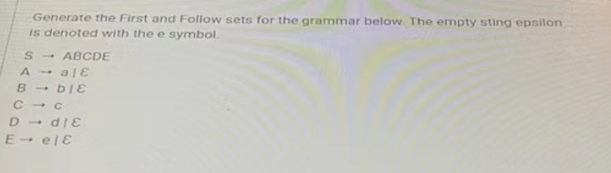 Solved Rules to find First and Follow sets: We use the | Chegg.com