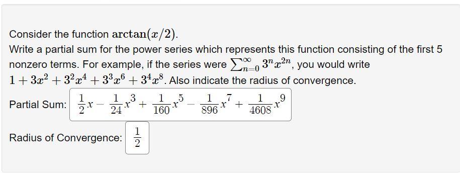 Solved Consider the function arctan(2/2). Write a partial | Chegg.com