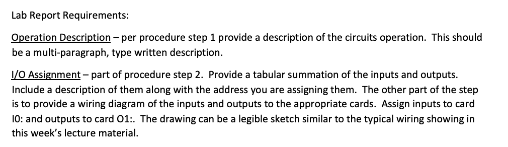 PLCs & Motor Controls PLC Lab 3 – Introduction to PLC | Chegg.com