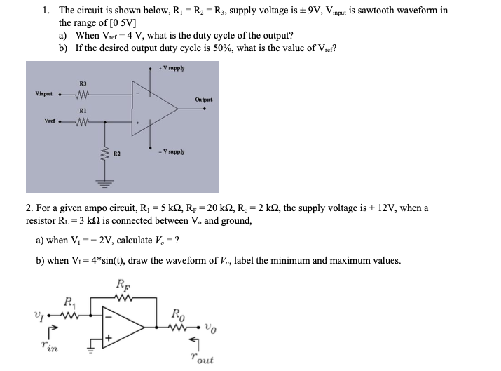 Solved 1. The circuit is shown below, R. = R2 = R3, supply | Chegg.com