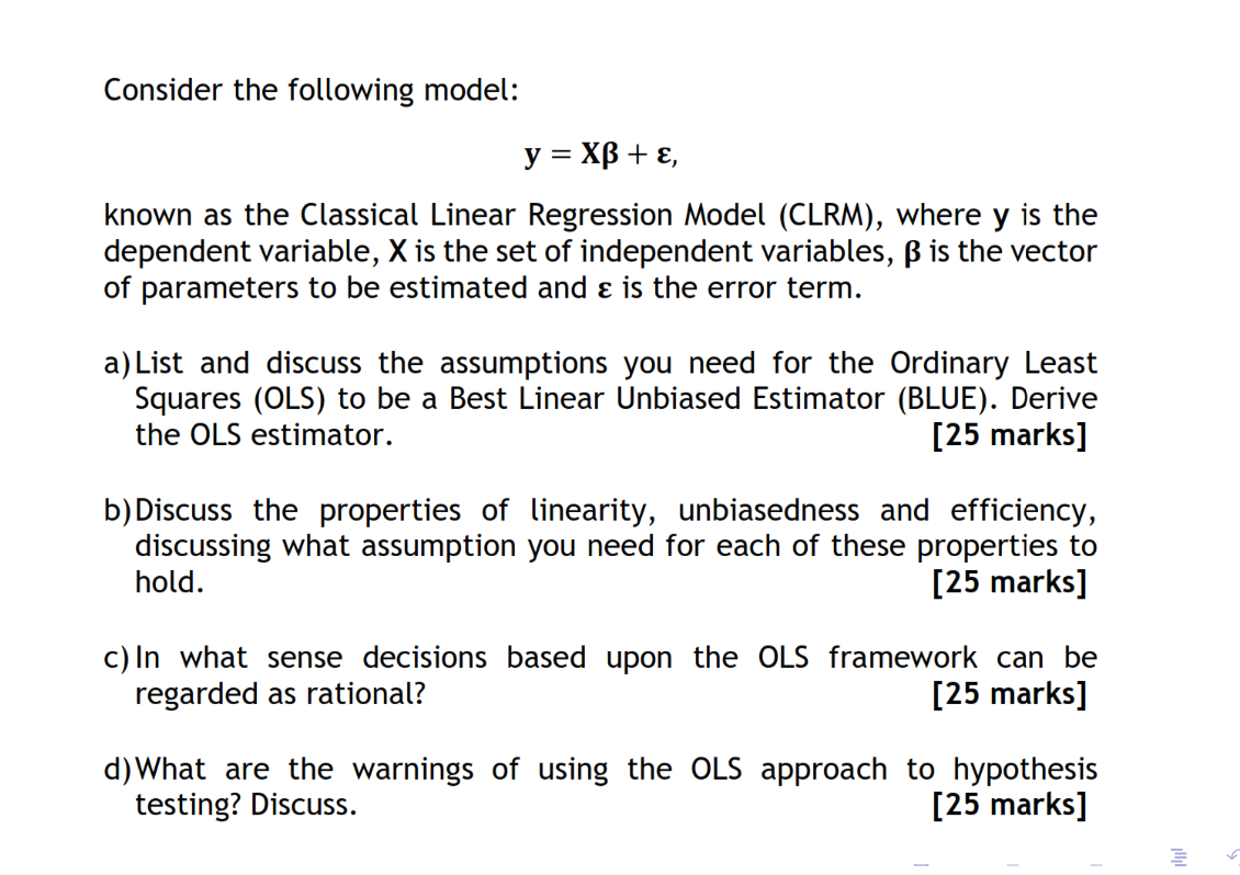Solved Consider the following | Chegg.com