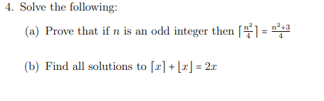 Solved 1. Solve the following: (a) Prove that if n is an odd | Chegg.com