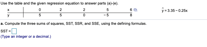 Solved b. Verify the regression identity, SST = SSR + SSE. | Chegg.com