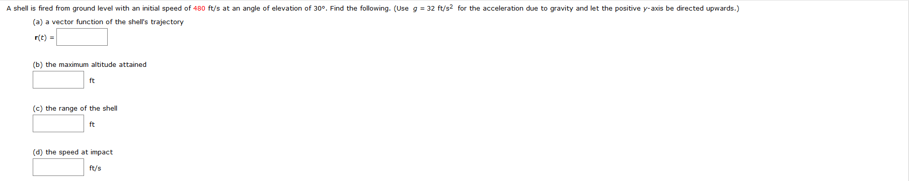 Solved A shell is fired from ground level with an initial | Chegg.com