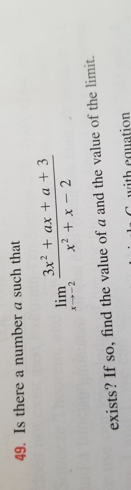 Solved 49. Is there a number a such that 3x2 ax a 3 exists? | Chegg.com