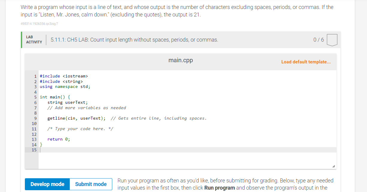Solved 511 Ch5 Lab Count Input Length Without Spaces 5308