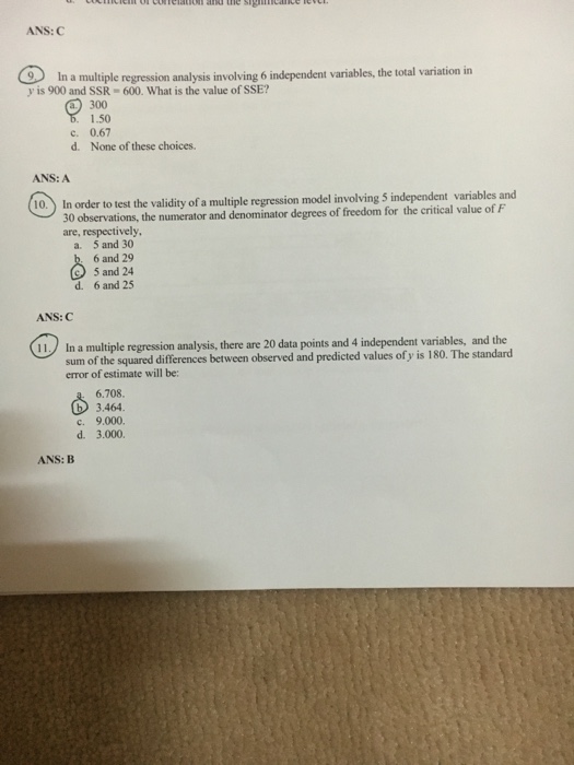 Solved In a multiple regression analysis involving 6 | Chegg.com