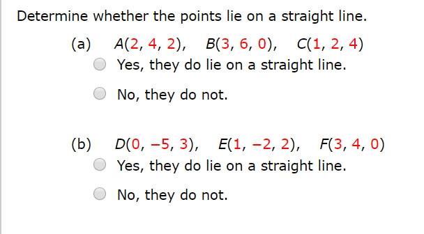 Solved Determine whether the points lie on a straight line. | Chegg.com Solved Determine whether the points lie on a straight line. | Chegg.com