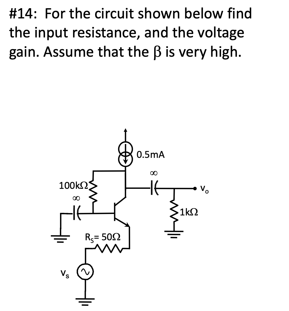 Solved \#14: For the circuit shown below find the input | Chegg.com