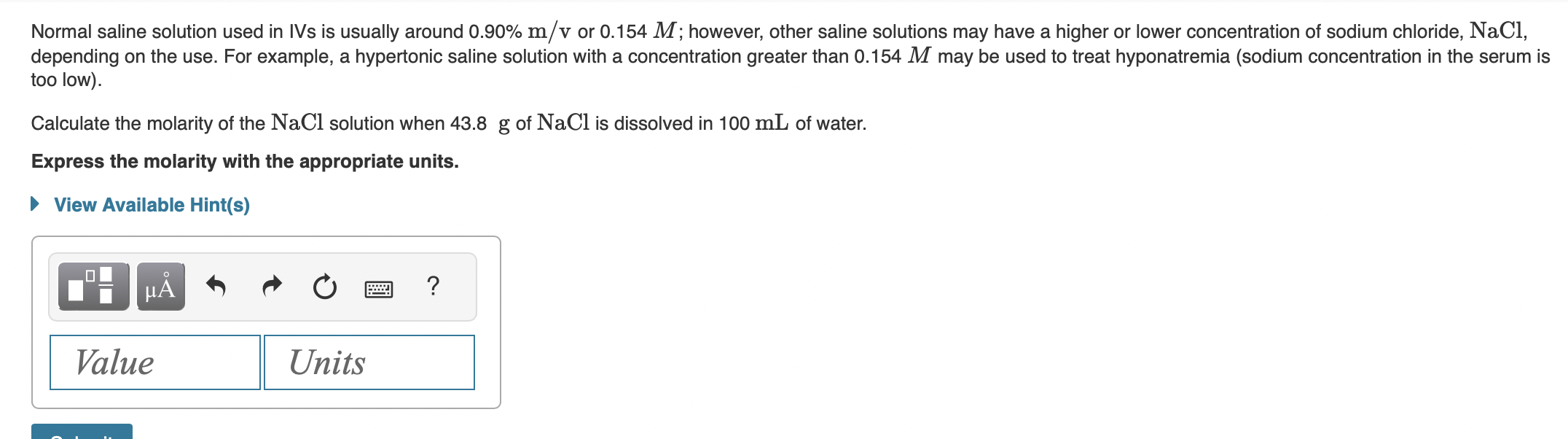 Solved Calculate the molarity (M) of 154.7 g of H2SO4 in | Chegg.com