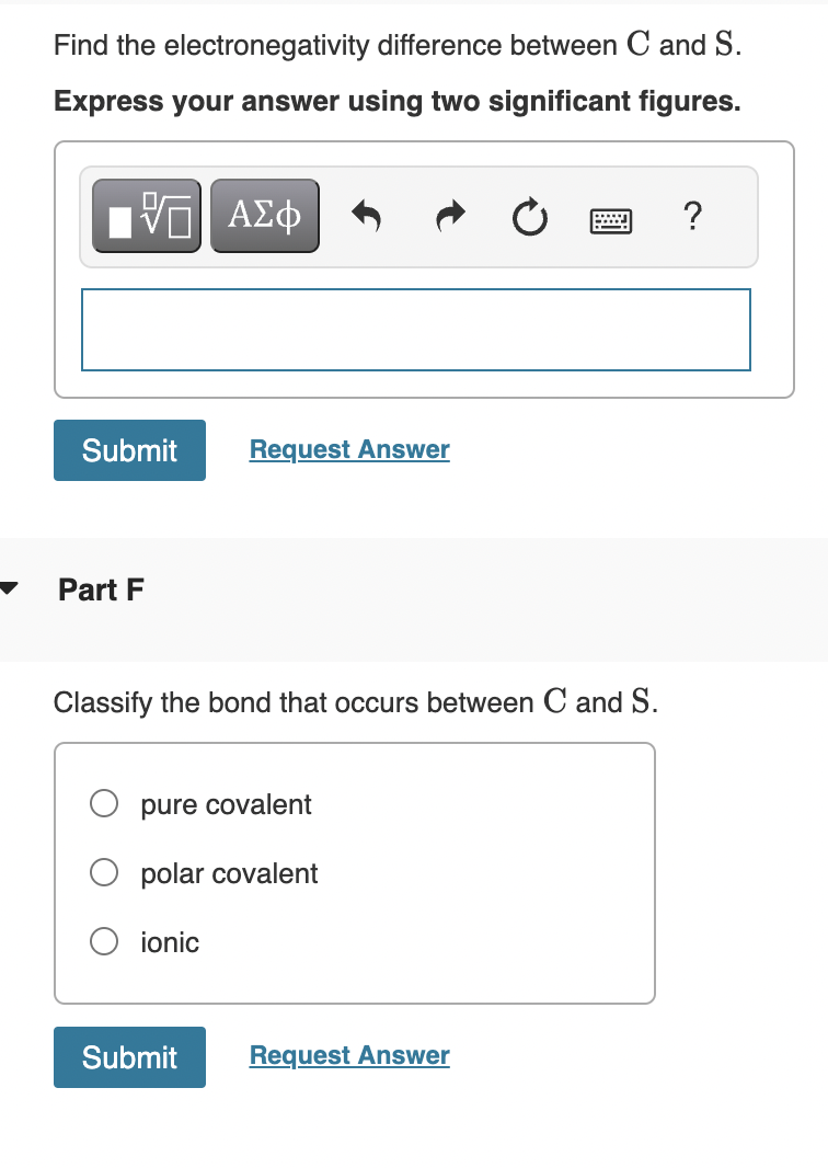 Solved Find the electronegativity difference between C and | Chegg.com